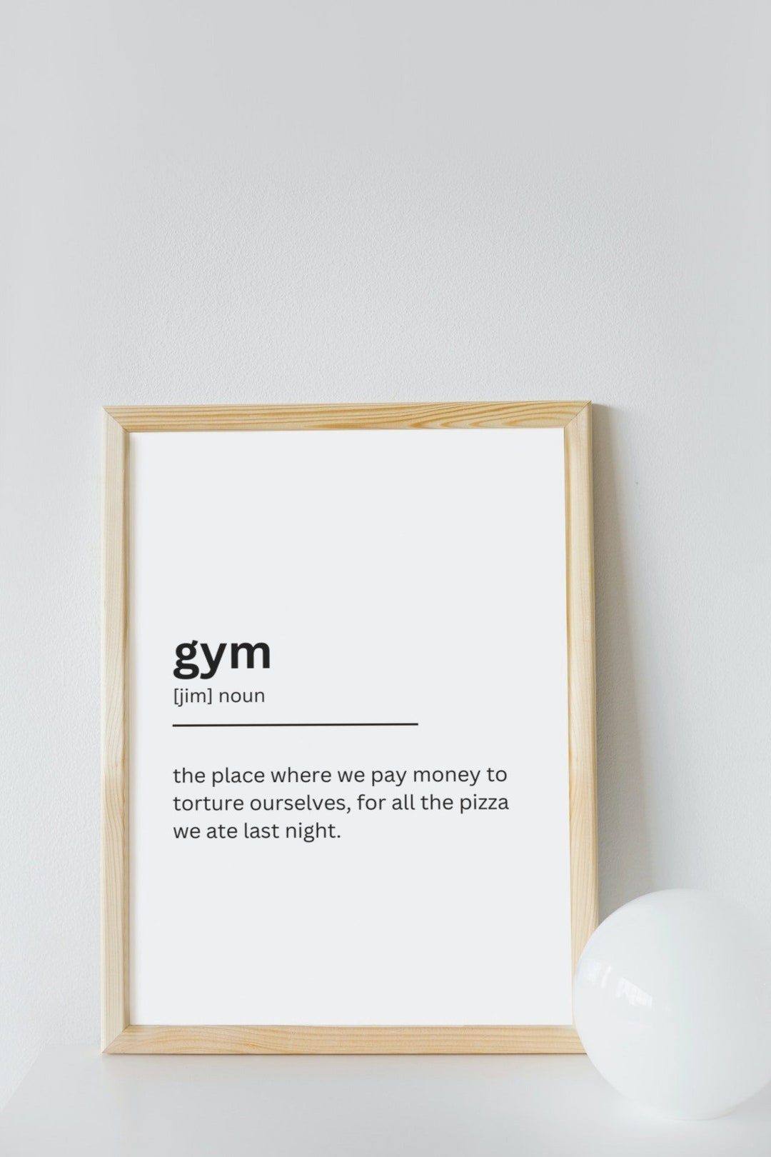 Unique Gym Word Definition, Digital Art Print for Gym Lovers, Printable ...