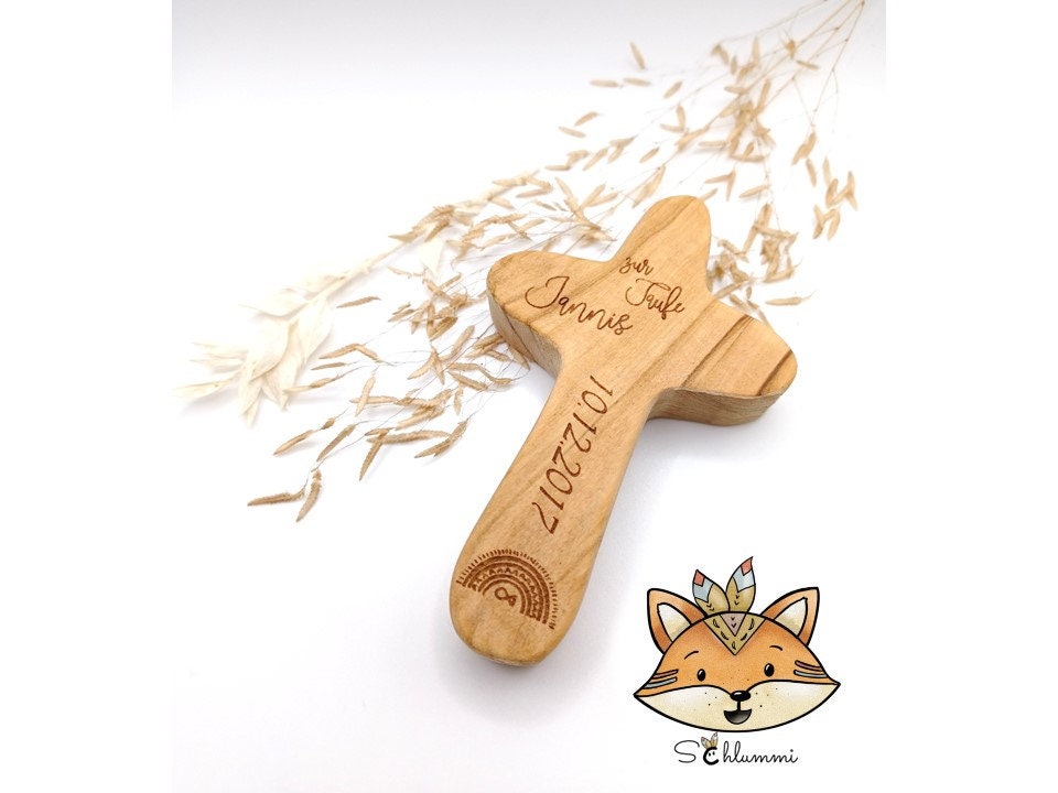 Personalized Wooden Cross Baptism, Baptismal Cross Wood, Baptismal ...