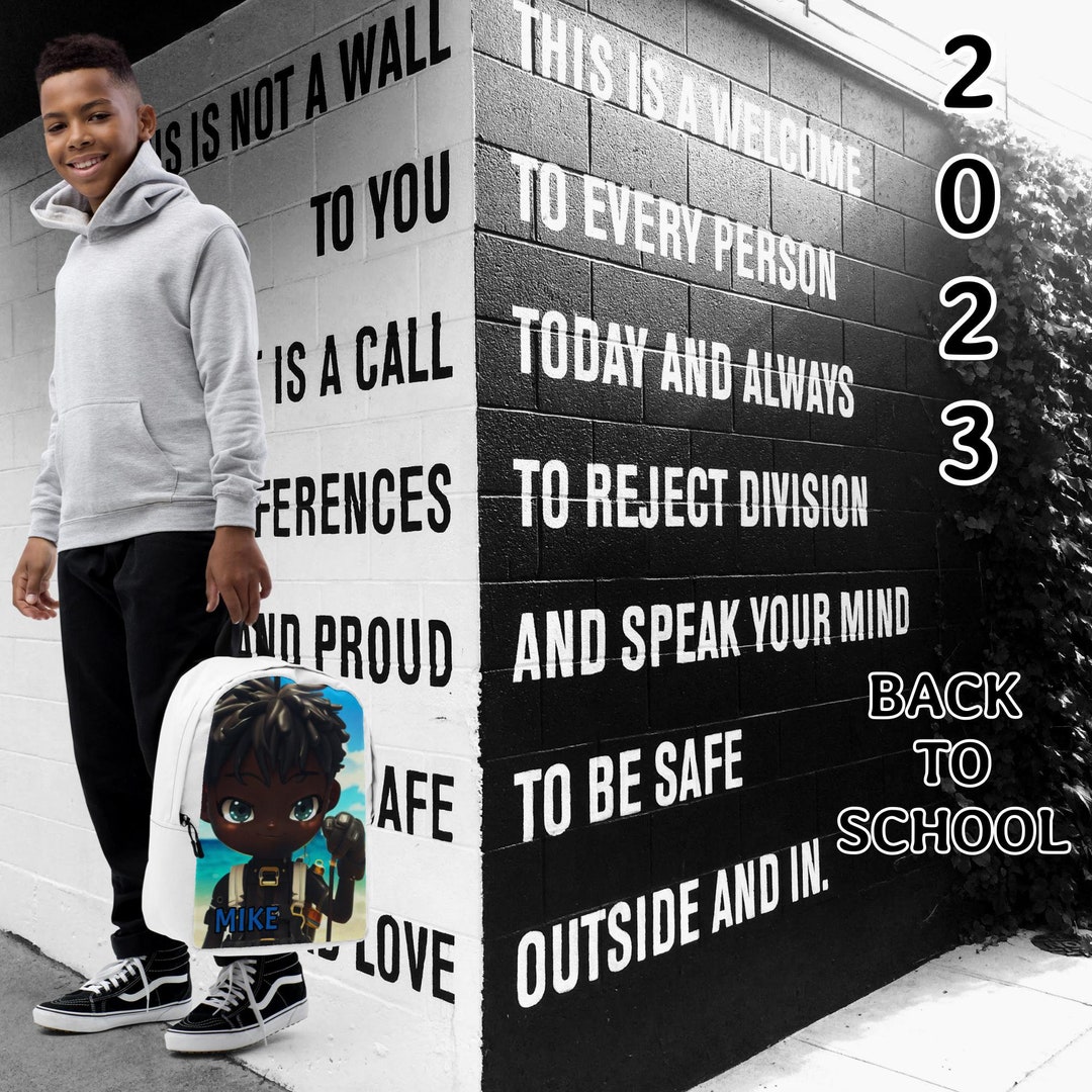Black Boy Anime Cartoon Backpack - Etsy