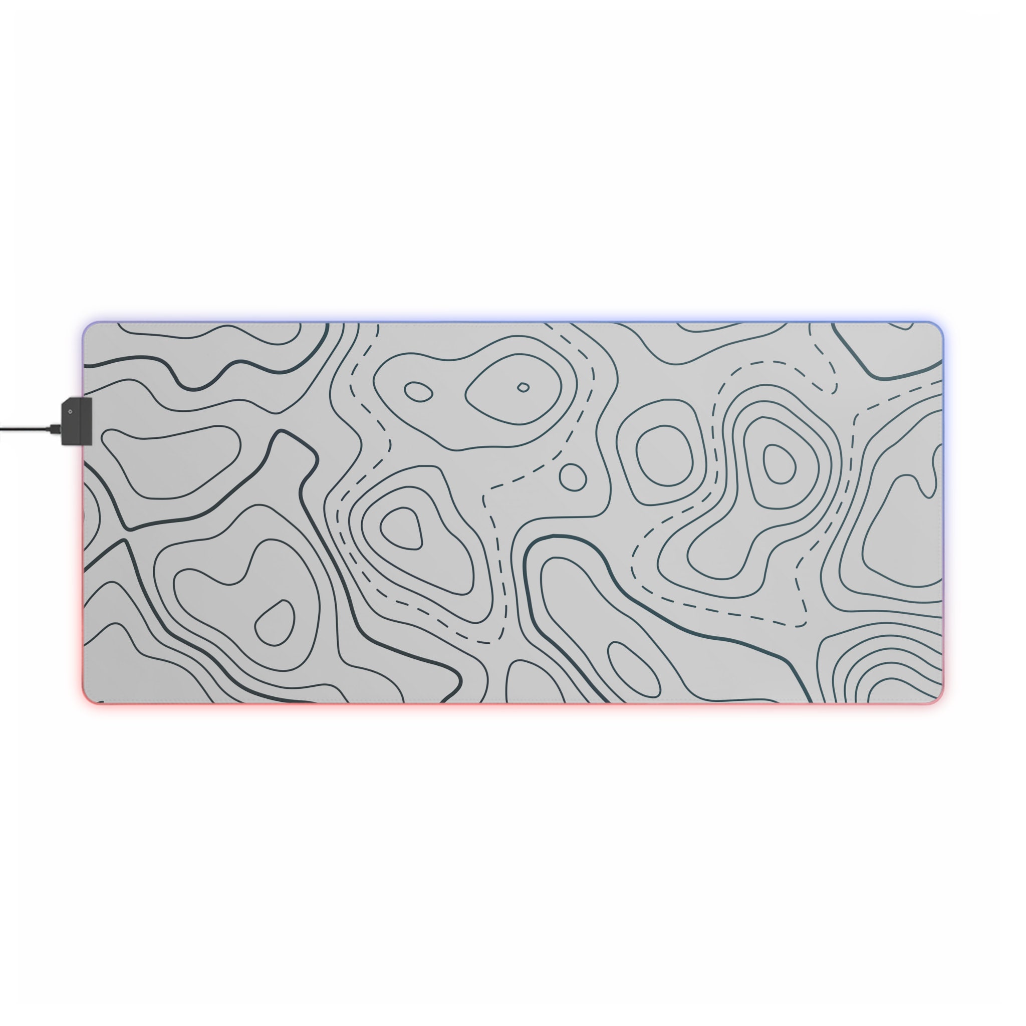 Black&white LED Topographic Swirl Mousepad Black and White Desk Mat ...