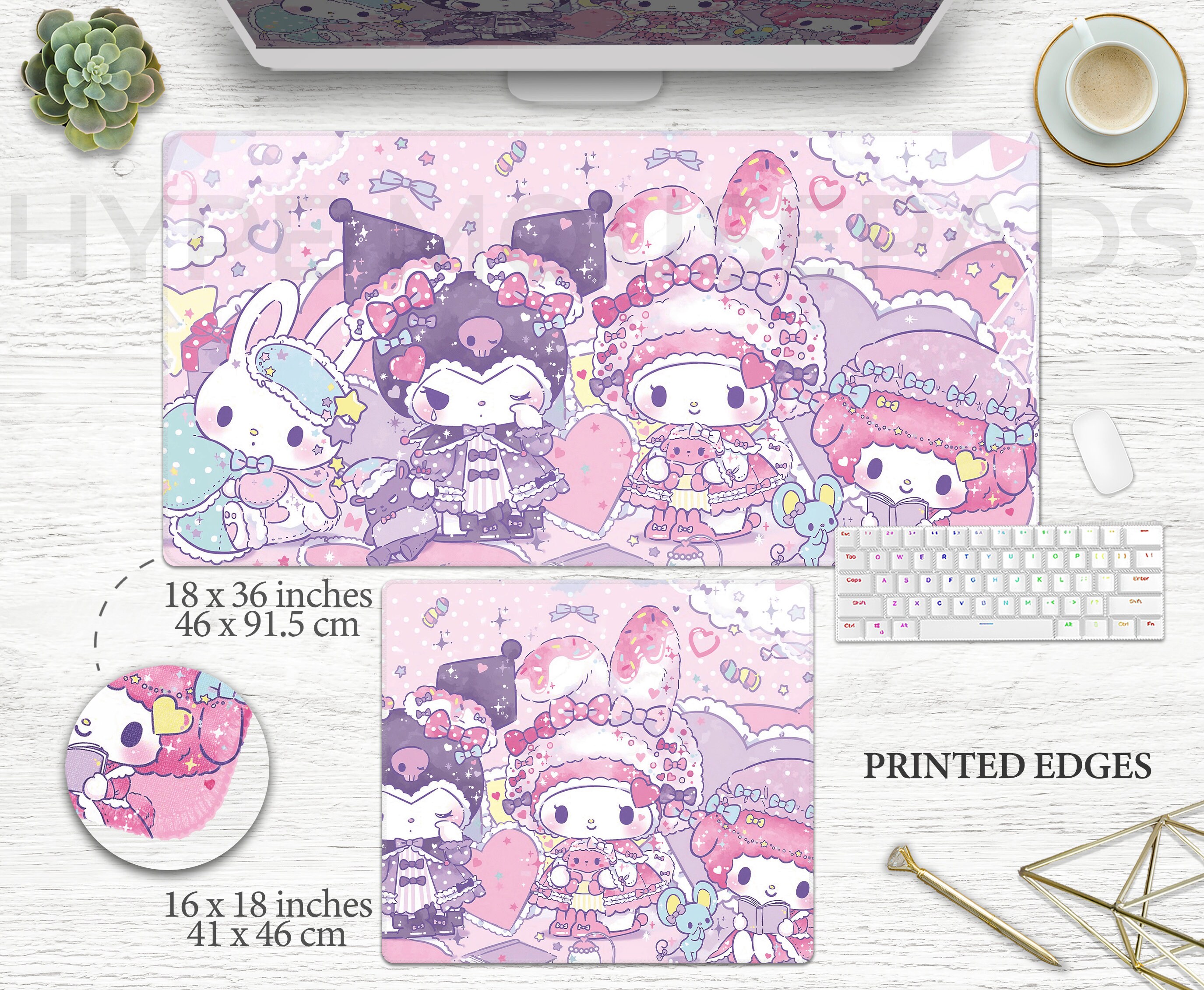 My Melody Mousepad Pink Desk Mat Cute Mouse Pad XXL XL Aesthetic Cute ...