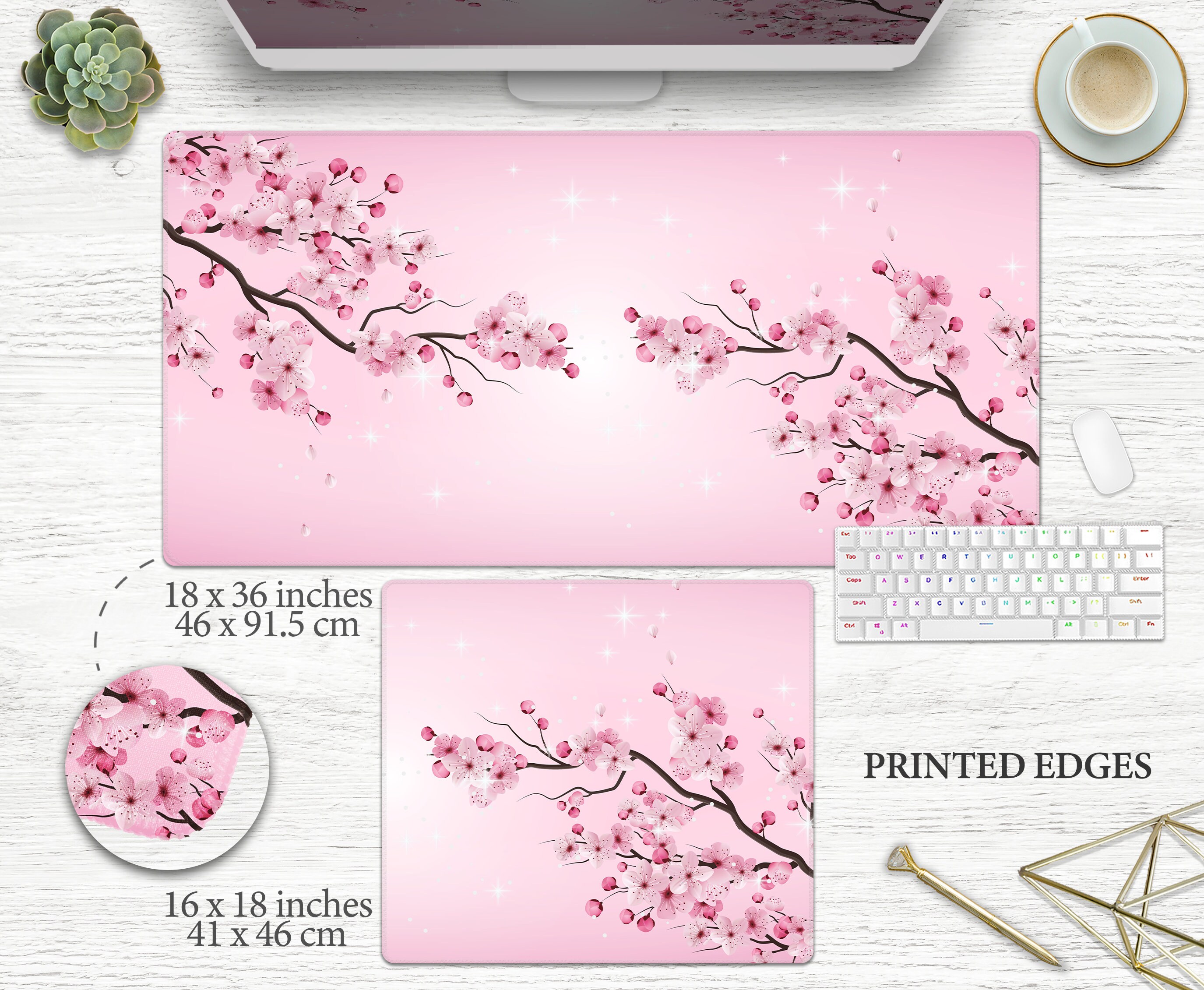 Cherry Blossom Mouse Pad RGB XXXL Cute Pink Japanese Mousepad - Etsy