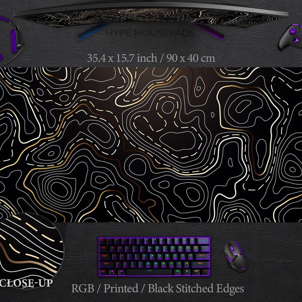 Black Topo Mouse Pad - Etsy