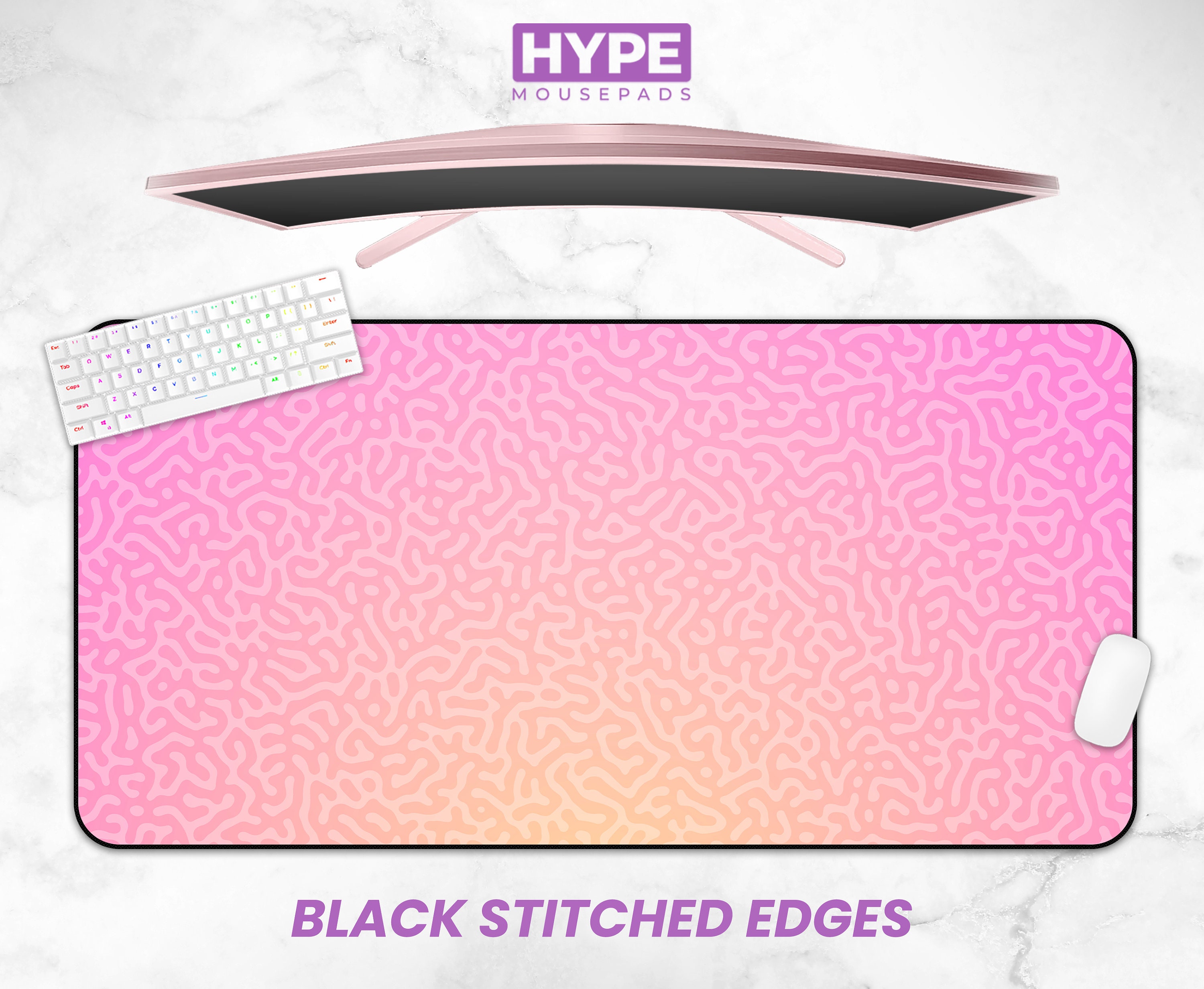 Gradient Pink Abstract Swirl Topographic Desk Mat,Mouse Pad sold by ...