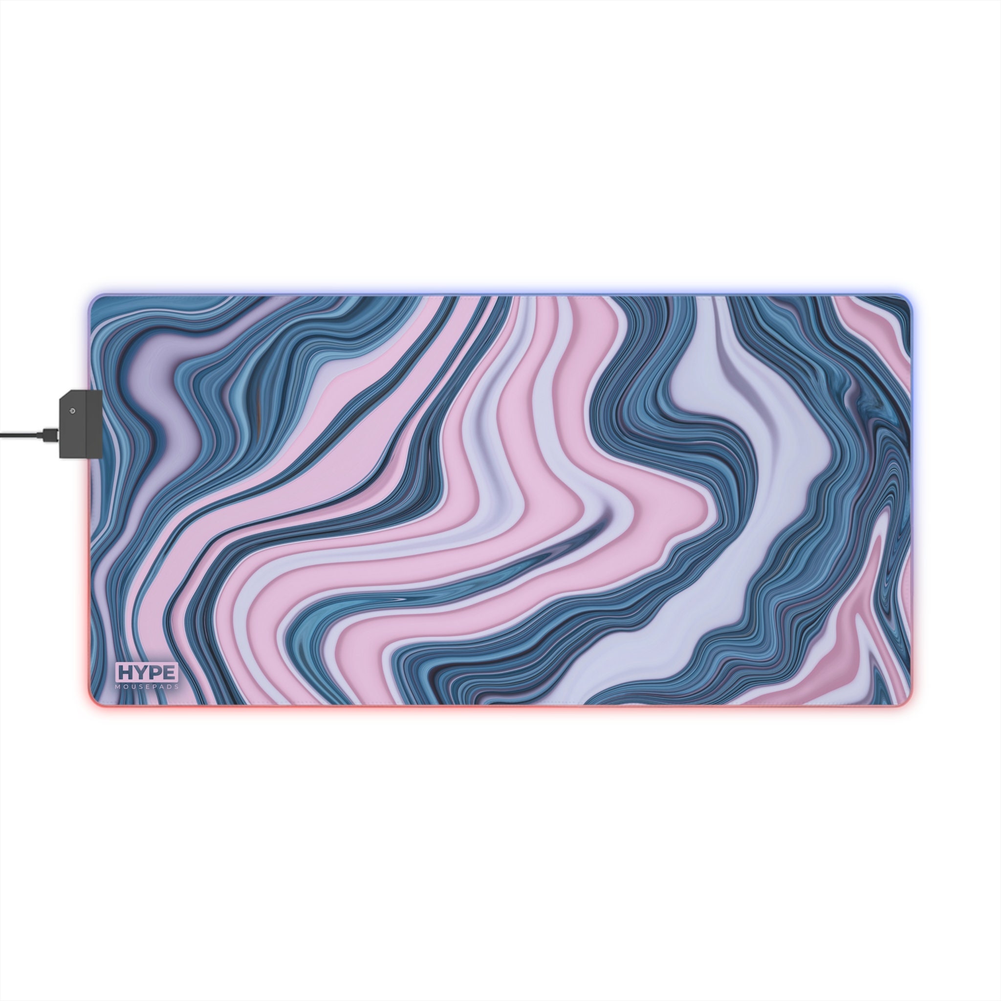 Glitter Marble Swirl LED Mousepad - Deskmat, Large Desk Mat Accessories ...