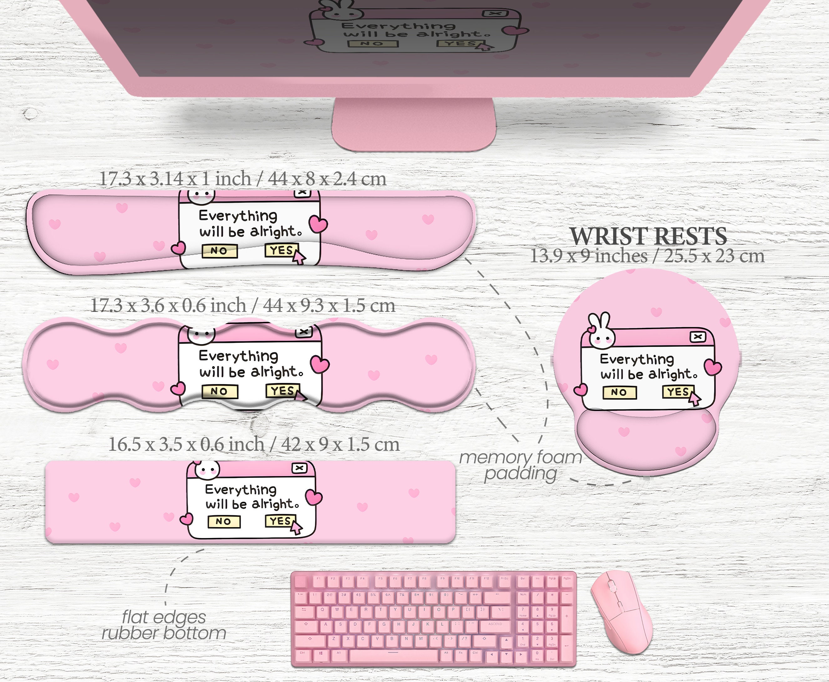 Cute Pink Desk Mat Kawaii Rabbit Anime Mousepad Aesthetic - Etsy