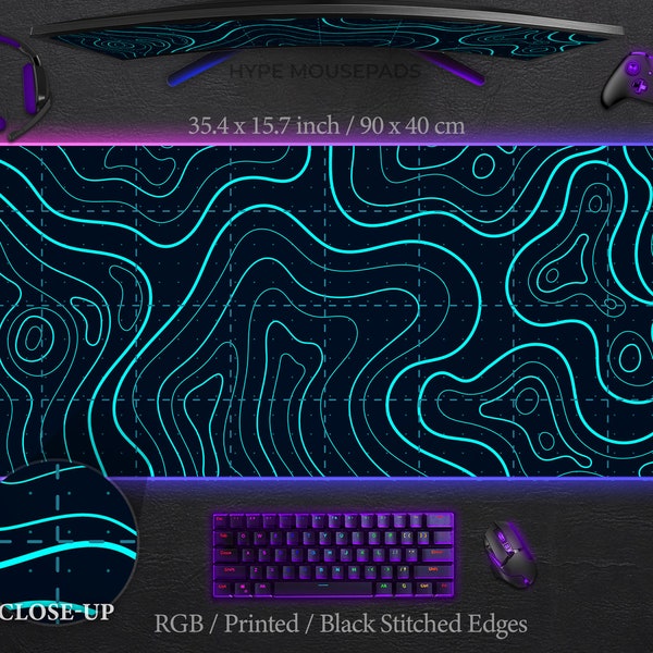 Topographic Mousepad Blue - Etsy