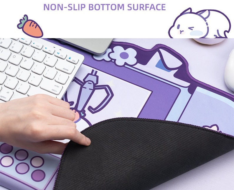 Kawaii Cute Gaming Mousepad Aesthetic Purple Deskpad Anime Deskpad ...