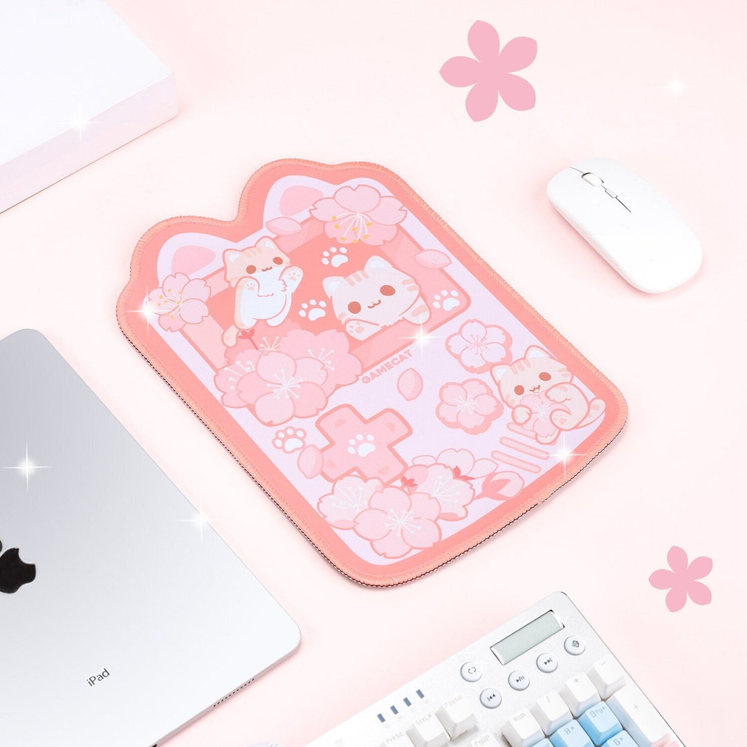Cute Mini Pink Mouse Pad Kawaii Anime Deskpad Pastel Aesthetic Desk Pad ...