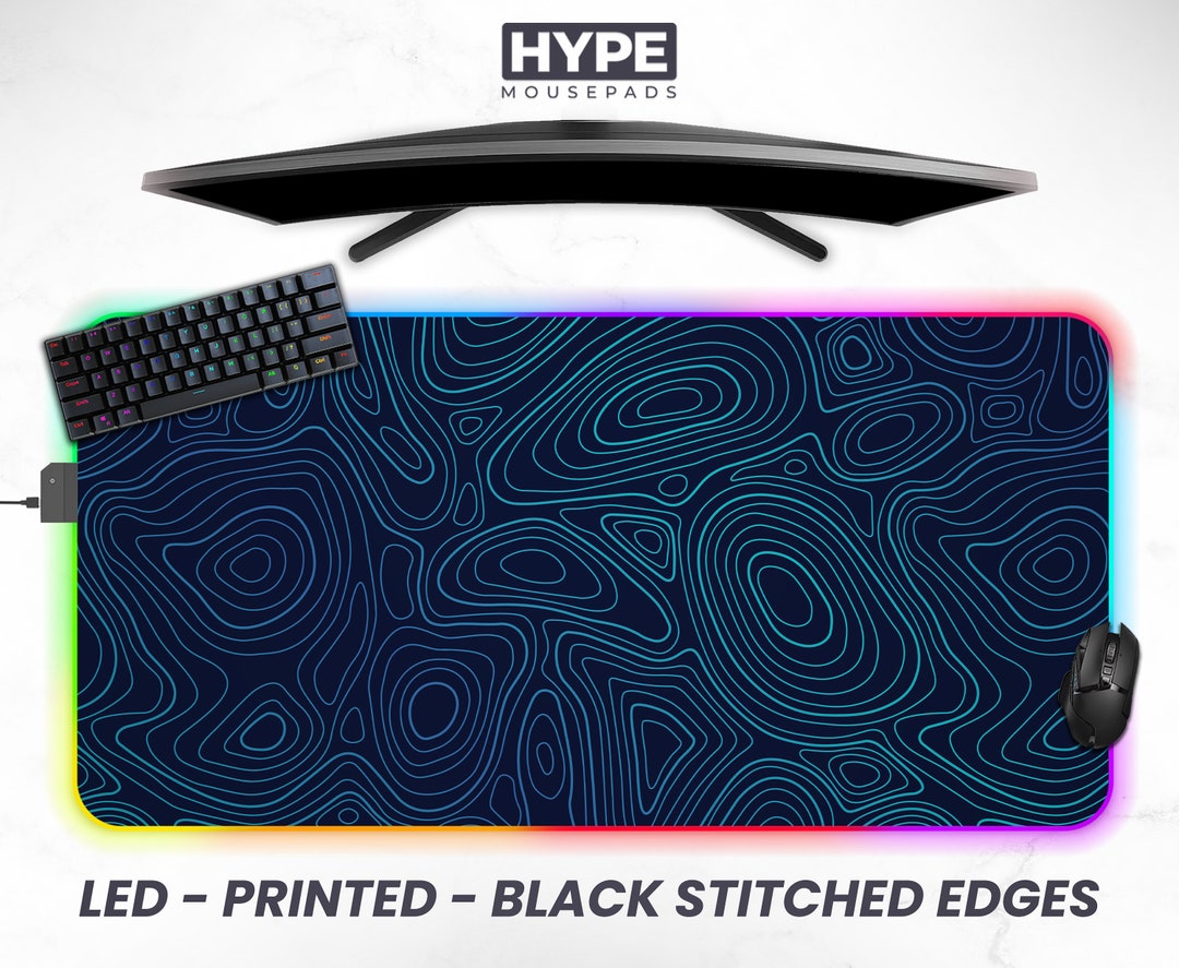 Topo Mousepad RGB XXL Deskpad Topographic Mousepad Topo - Etsy