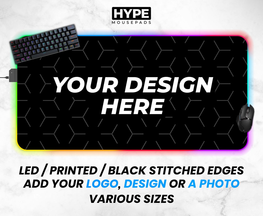 Personalized Extra Large Desk Mat RGB LED Custom Gaming Mousepad - Xxl ...