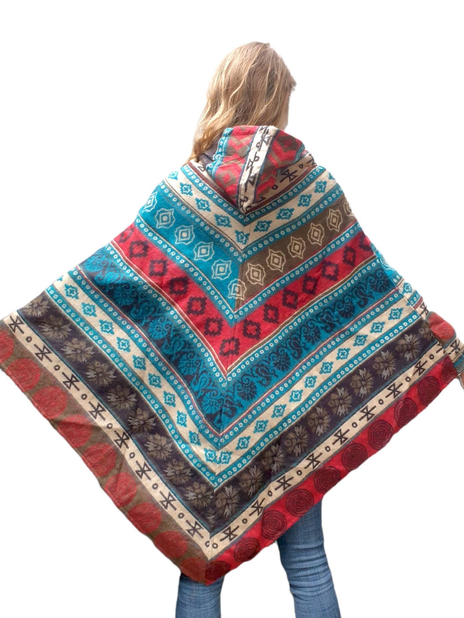 Handloomed Himalayan Yak Woolen and Cotton Mix Poncho Very - Etsy