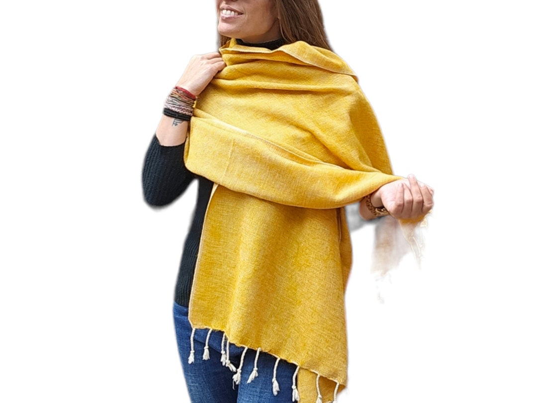 200x80 Cm, Original Himalayan YAK WOOL Shawl, Very Warm & Soft, Plain ...