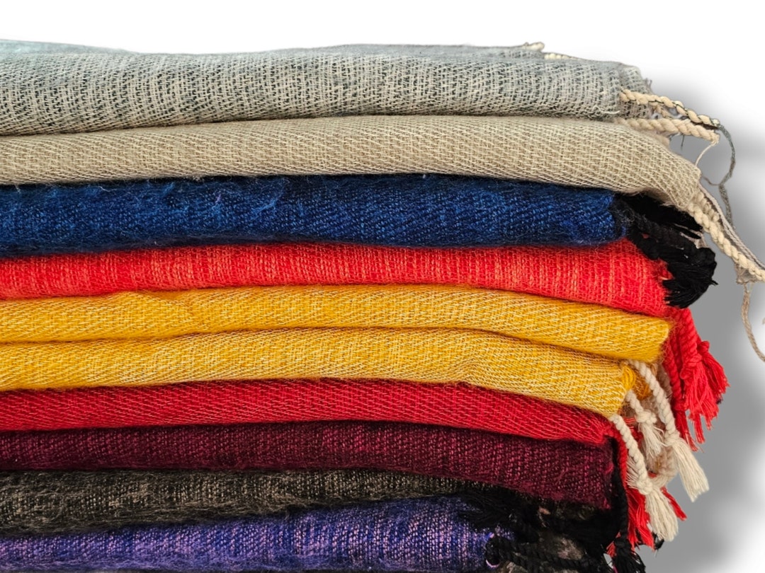 200x80 Cm, Original Himalayan YAK WOOL Shawls, Warm and Soft, Plain ...