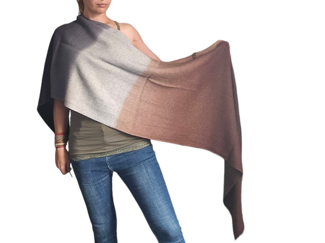 ESCLUSIVE 100% REAL YAK Wool Shaded Scarfshawl, Hand Drying & Hand ...