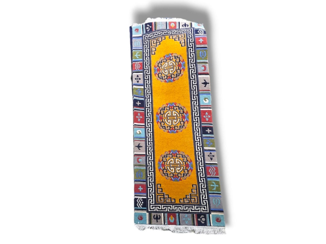62x180 Cm, Tibetan Monastery Meditation Handmade Woolen Rug/mat/carpets ...