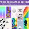 Pride Bookmark Printable, LGBTQIA Retro Rainbow Bookmark , Bookish ...