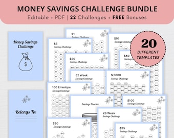 Money Saving Challenge, Savings Tracker Printables, Savings Tracker ...
