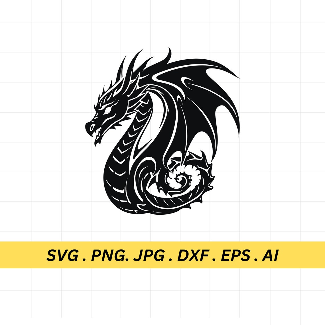 Dragon Svg Dragon Detailed Dragon Clipart Dragon Vector - Etsy