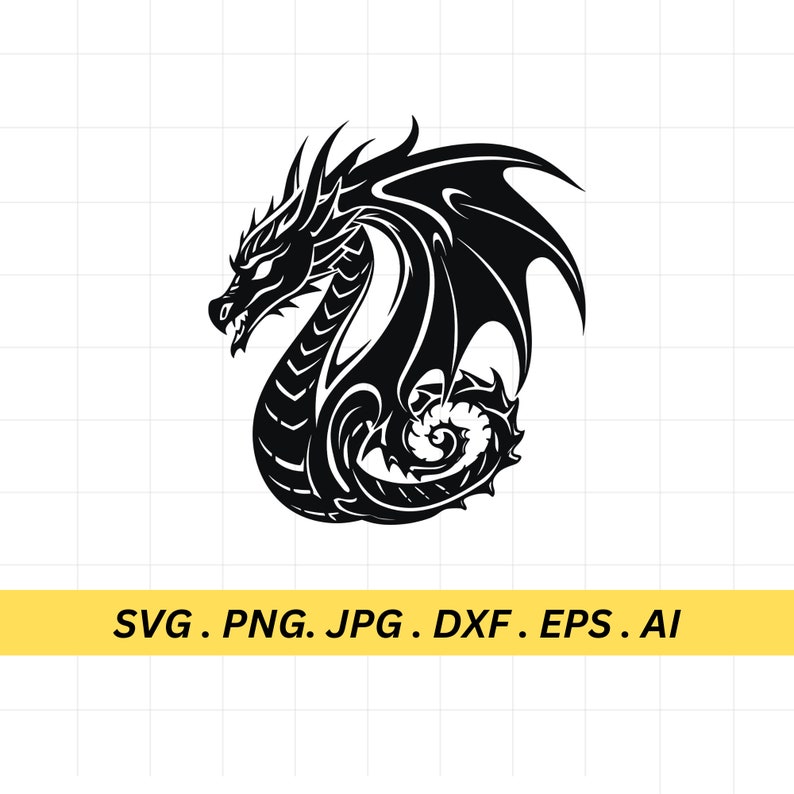 Dragon Svg Dragon Detailed Dragon Clipart Dragon Vector - Etsy