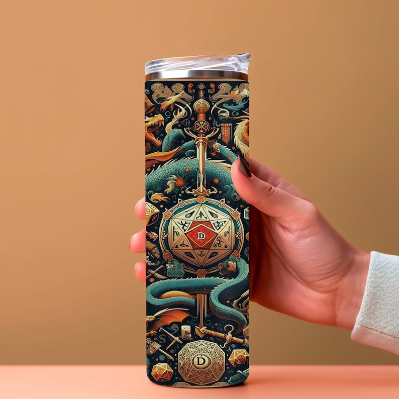 Dnd Tumbler, Dice Mug, Dnd Mug, Dnd Gift, Dnd Tumbler Wrap, Dungeons ...