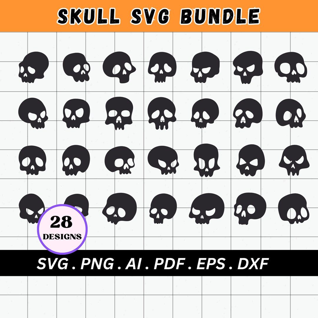 Skull Svg Bundle Skull Png Files Sugar Skulls Svg Skull - Etsy