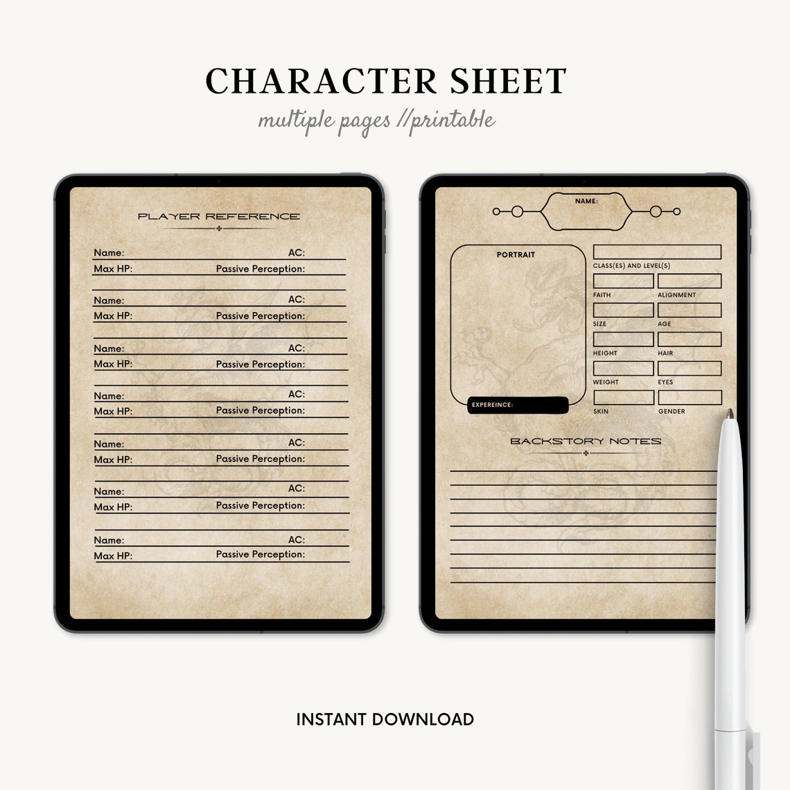 Minimal Dnd Character Sheet Dnd Player Gift 32 Pages - Etsy UK