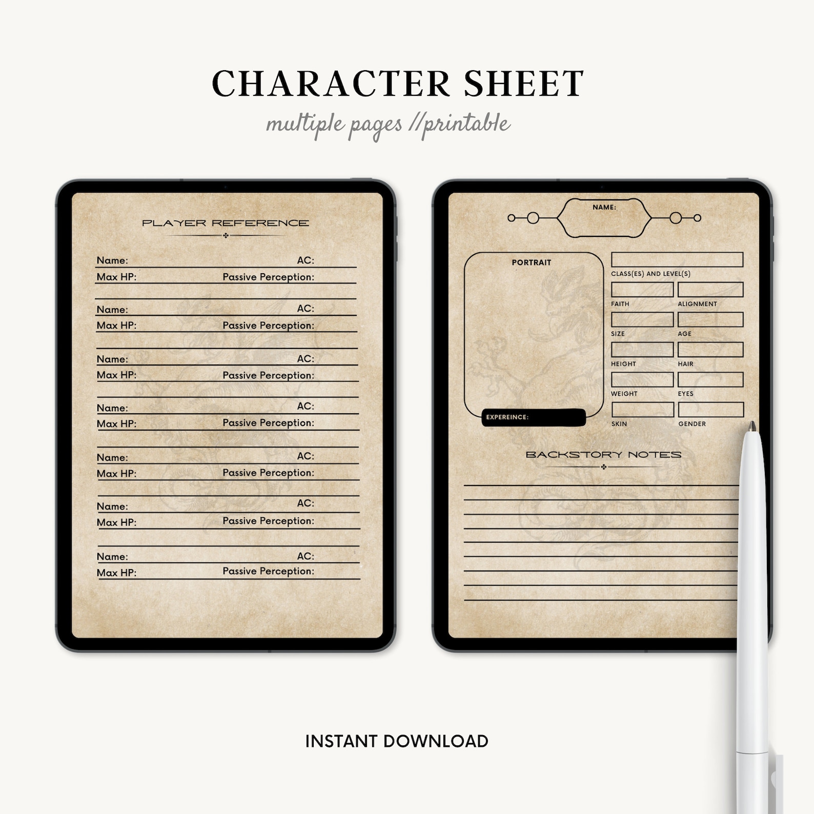 Minimal Dnd Character Sheet Dnd Player Gift 32 Pages - Etsy UK