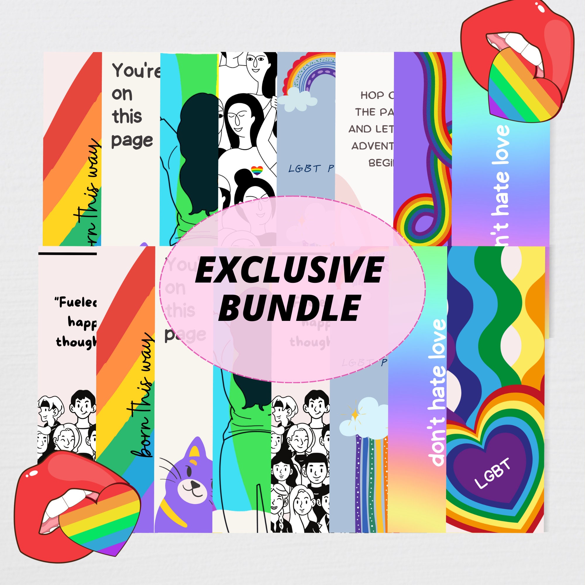 Pride Bookmark Printable, LGBTQIA+ Retro Rainbow Bookmark , Bookish ...