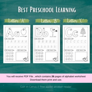 Preschool Worksheets, Writing Practice, Tracing Font, Preschool ...
