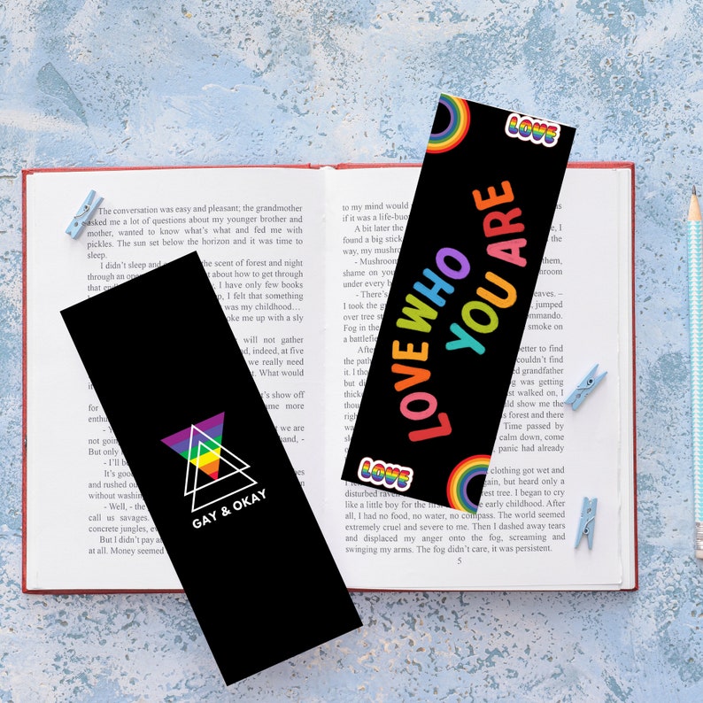 Pride Bookmark Printable, LGBTQIA Retro Rainbow Bookmark , Bookish ...