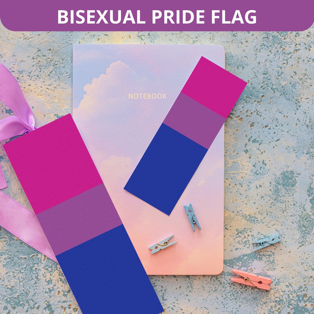 Bisexual Pride Flag Bookmark , Pure Paper Texture, Bookish Bookmarks ...