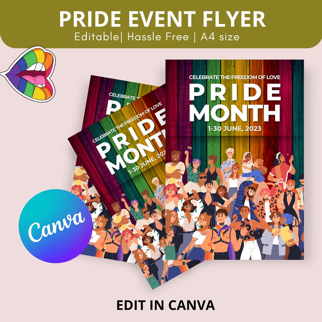 Pride Party Printable Invitation, Pride Party Invite, LGBT Poster, Cute ...