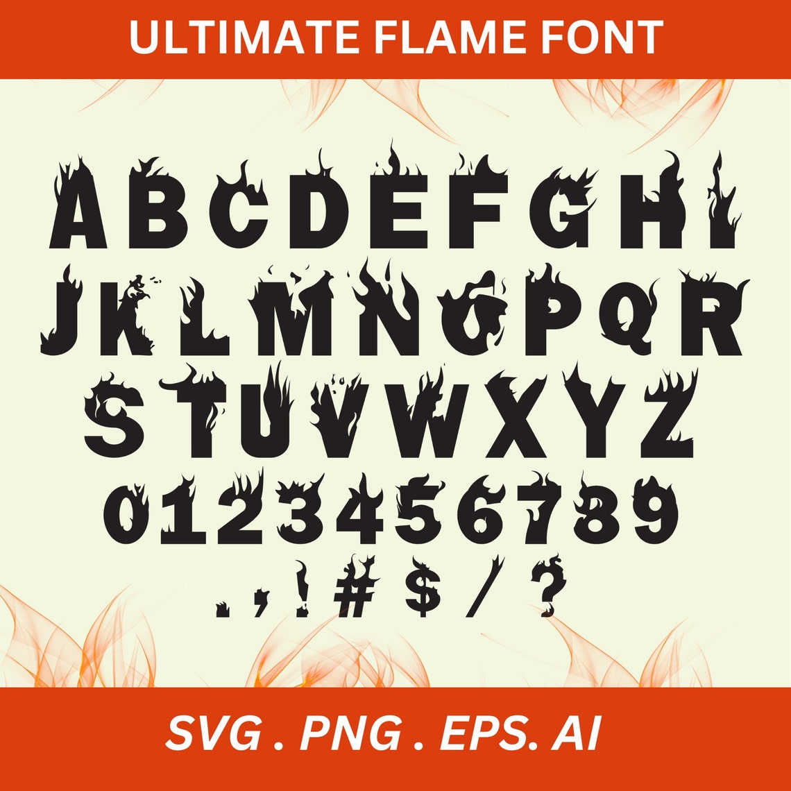 FIRE FONT SVG, Fire Font Alphabet , Flame Font Svg, Flame Font Cricut ...