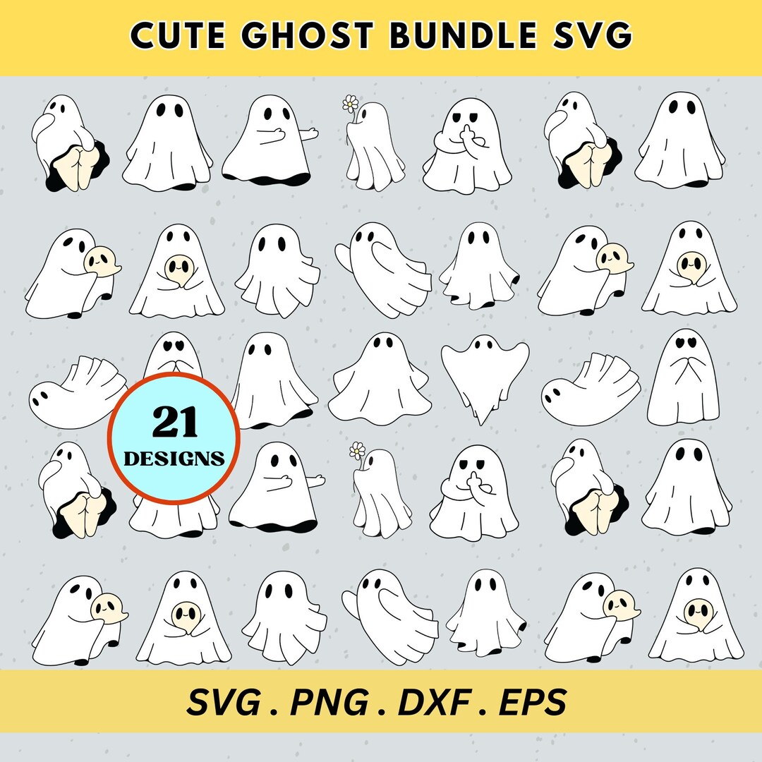 Halloween Ghost Svg Ghost SVG Bundle Cute Halloween Svg - Etsy