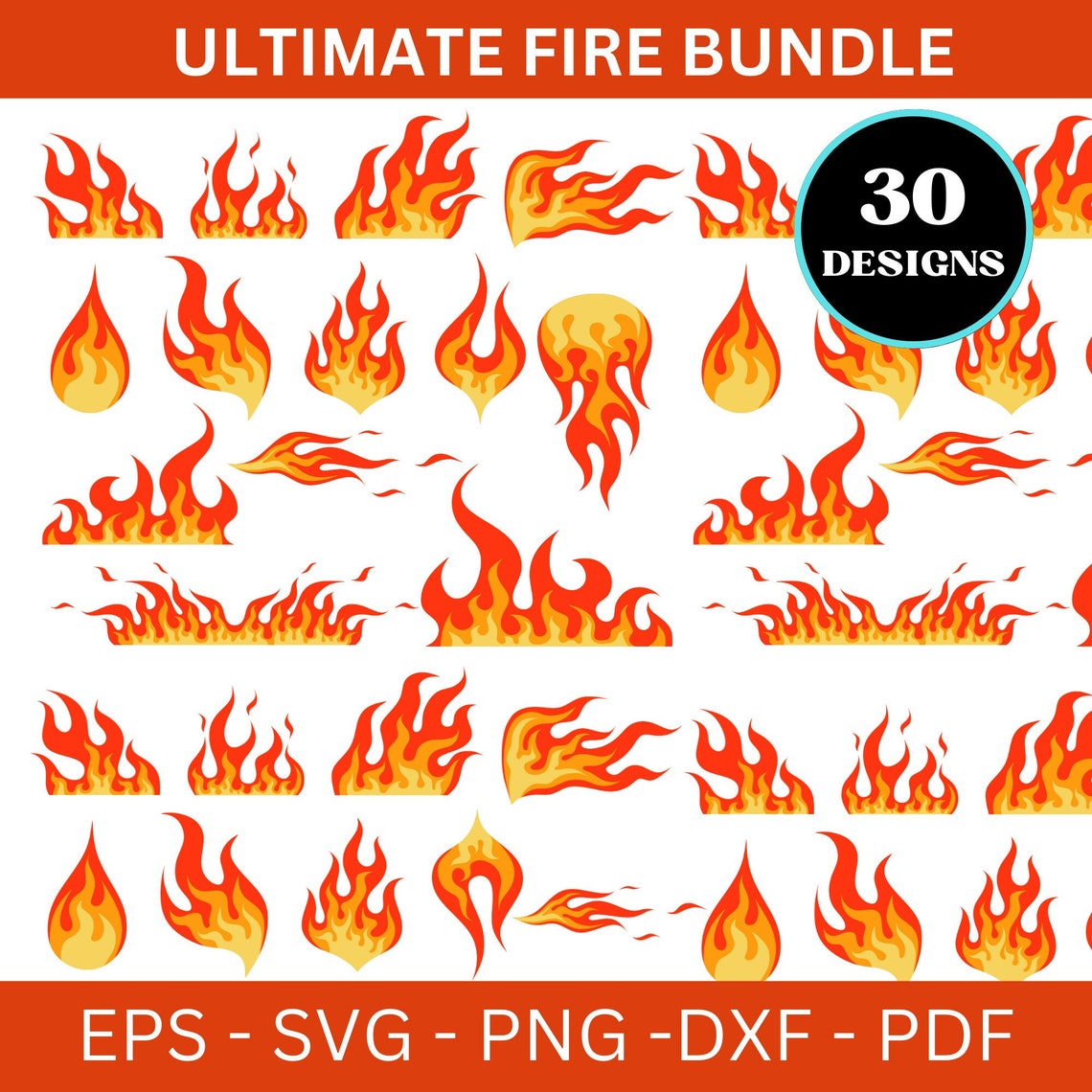 Fire SVG Bundle, Fire Clipart, Fire Svg Files, Fire Flames Svg, Flames ...
