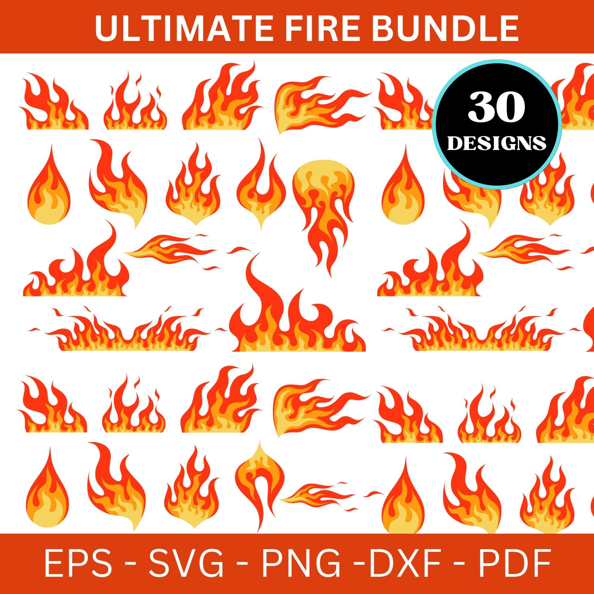 Fire SVG Bundle, Fire Clipart, Fire Svg Files, Fire Flames Svg, Flames ...