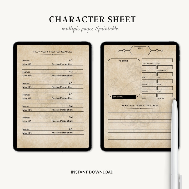 Dnd 5e Character Sheet: PDF for Dungeons and Dragons 5th - Etsy Canada