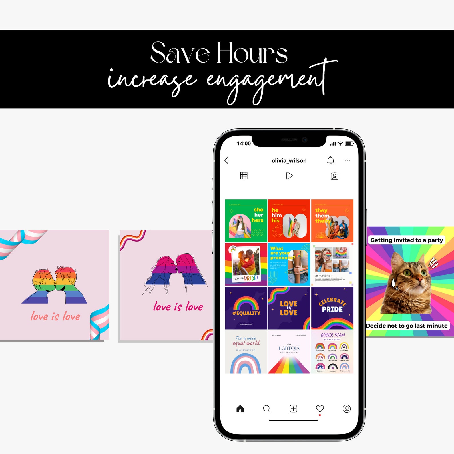 LGBT Pride Instagram Post Templates: Social Media Kit (canva) - Etsy