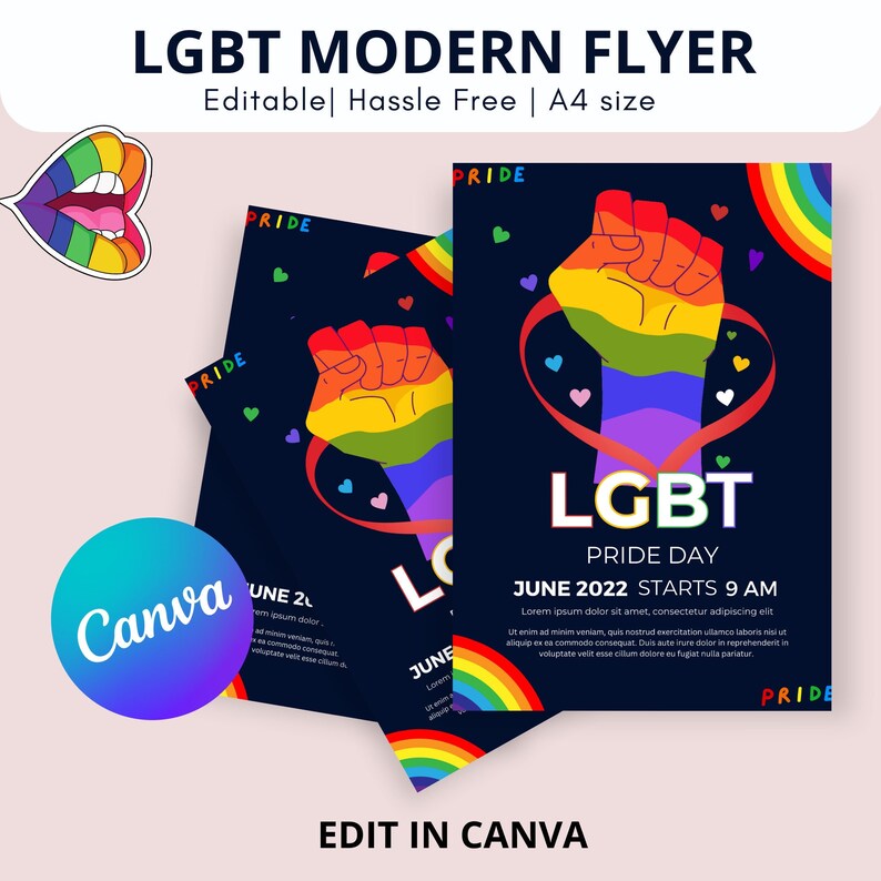 Pride Party Invitation, LGBT Poster, Cute Pride Printable, Pride ...