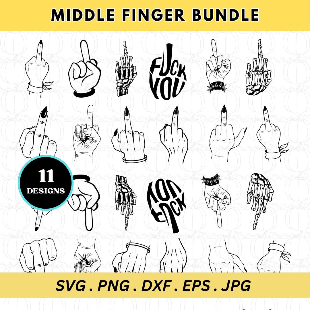 Middle Finger Svgmiddle Finger Cricut Middle Finger Etsy