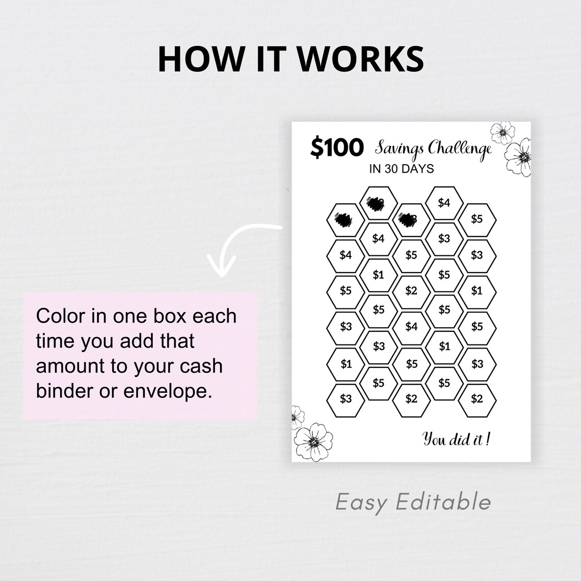 Mini Savings Challenge Printable, Savings Challenge Bundle A5 Savings ...