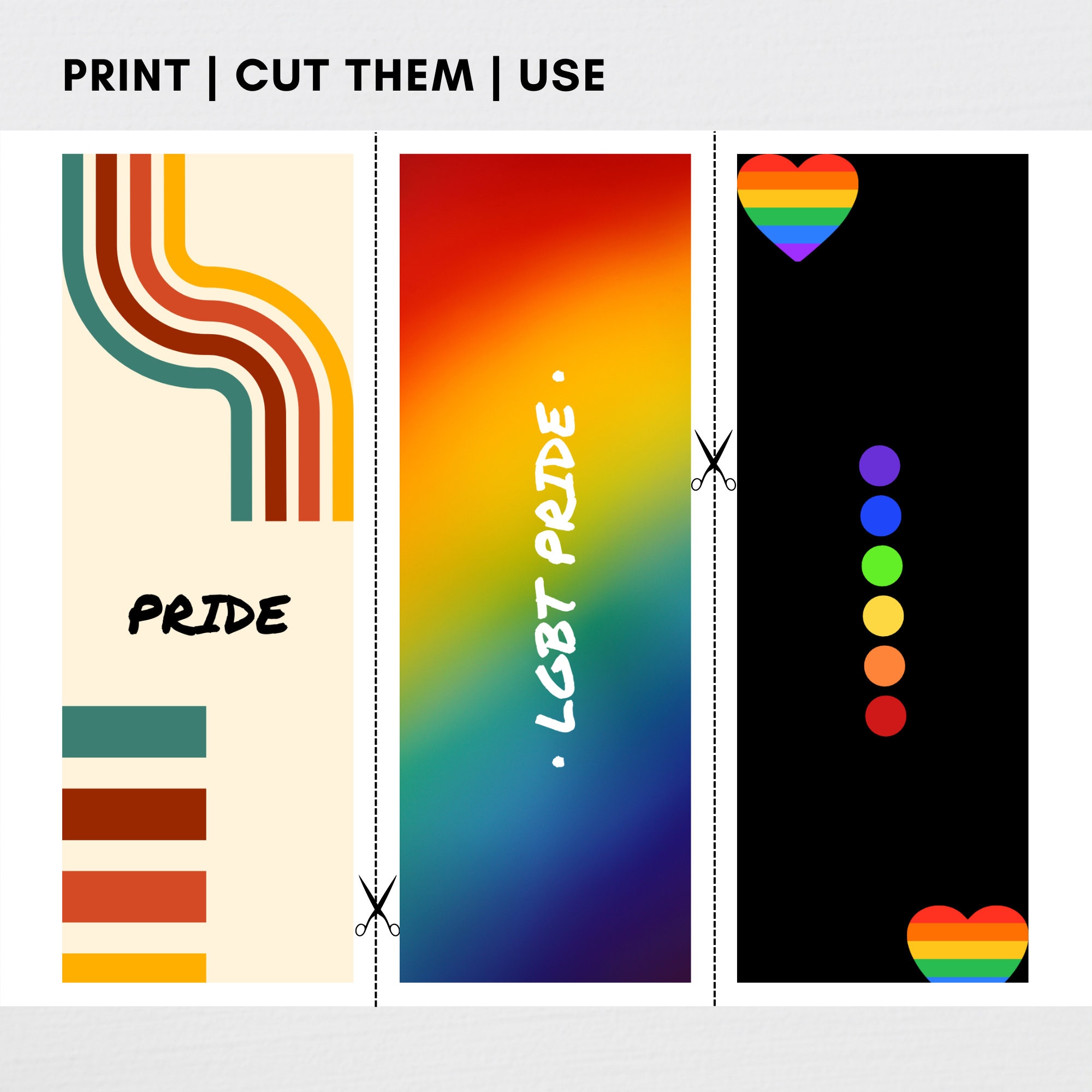 LGBT Pride Bookmark Collection, Digital Bookmarks, Bookish Bookmarks ...