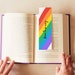 Pride Bookmark Printable, LGBTQIA Retro Rainbow Bookmark , Bookish ...
