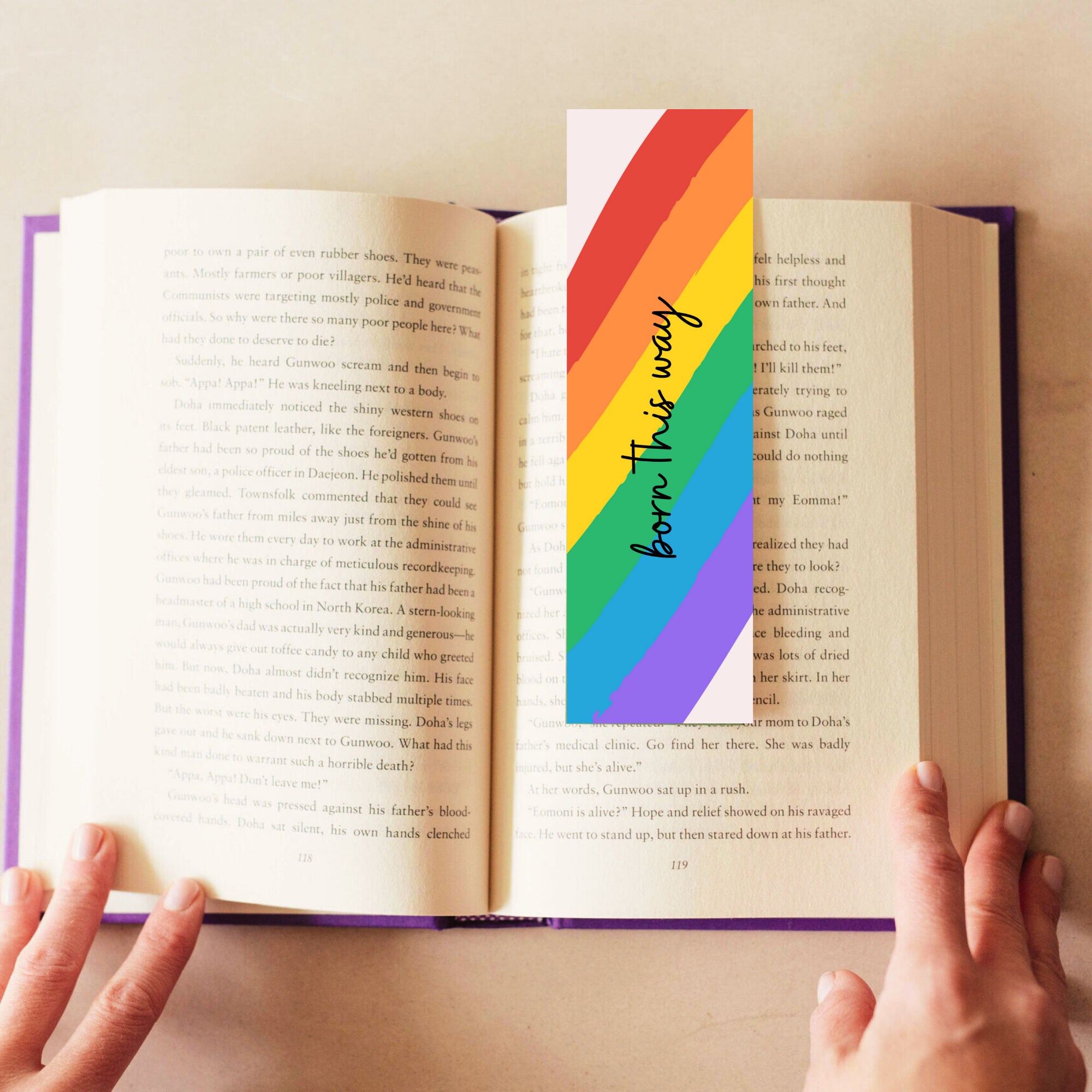 Pride Bookmark Printable, LGBTQIA+ Retro Rainbow Bookmark , Bookish ...