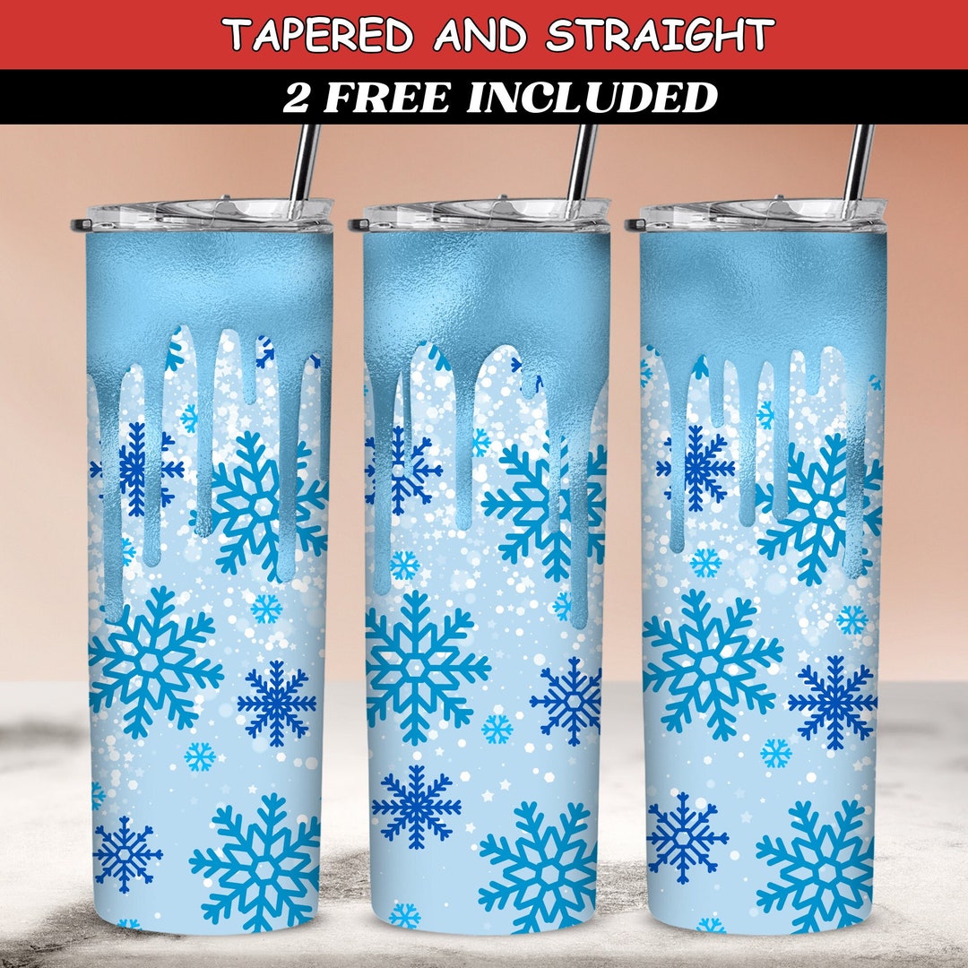 Waterslide Snowflake Tumbler Wrap, Snow Glitter Tumbler, 20oz Skinny ...