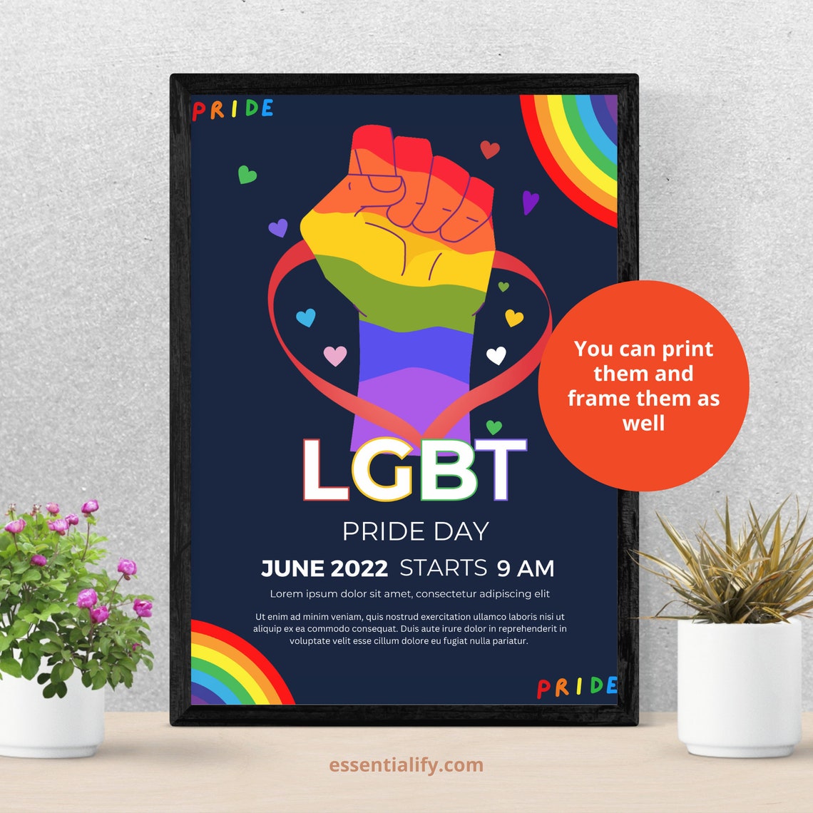 Pride Party Invitation, LGBT Poster, Cute Pride Printable, Pride ...