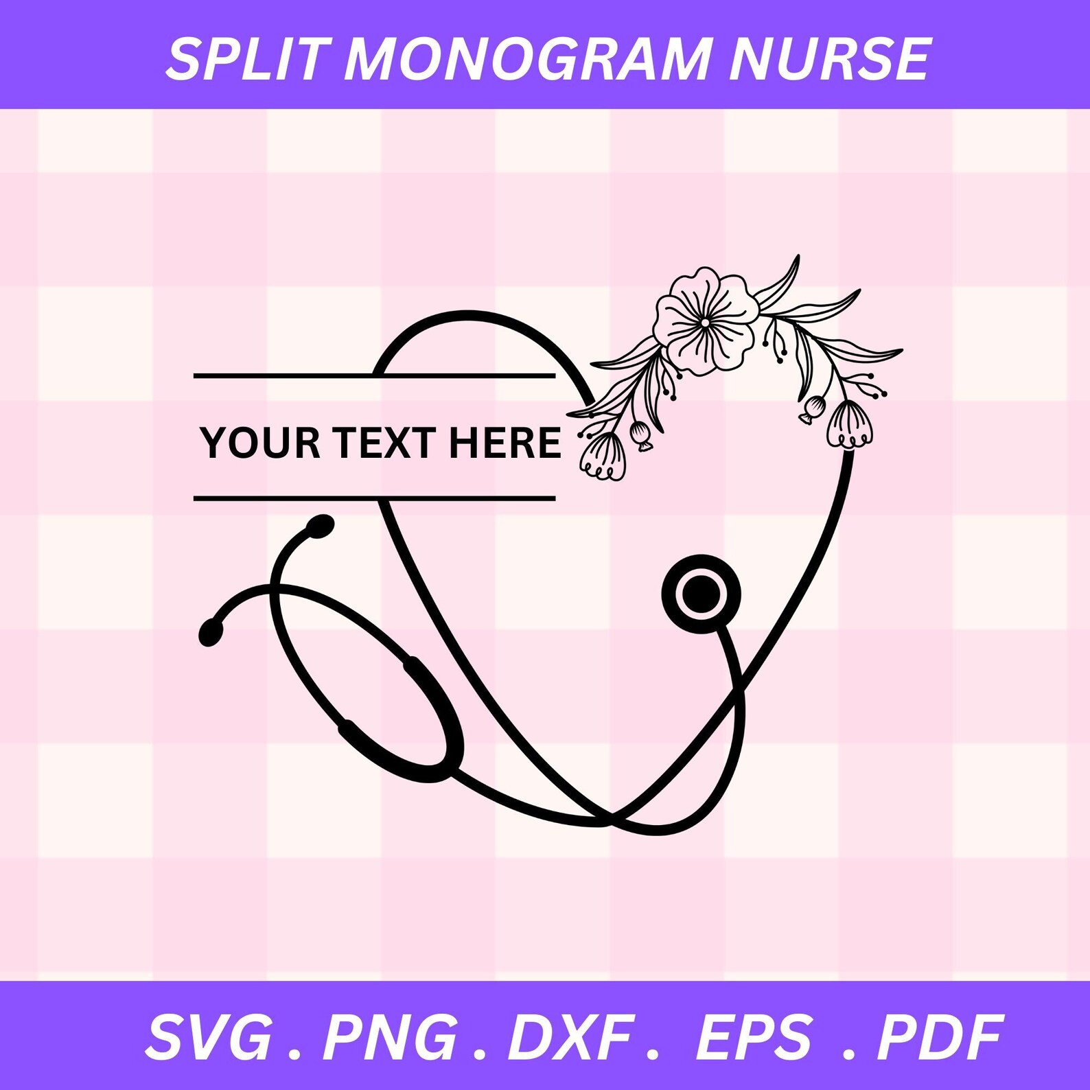 Nurse Split Monogram SVG: Floral Nursing Frame (digital Download) - Etsy