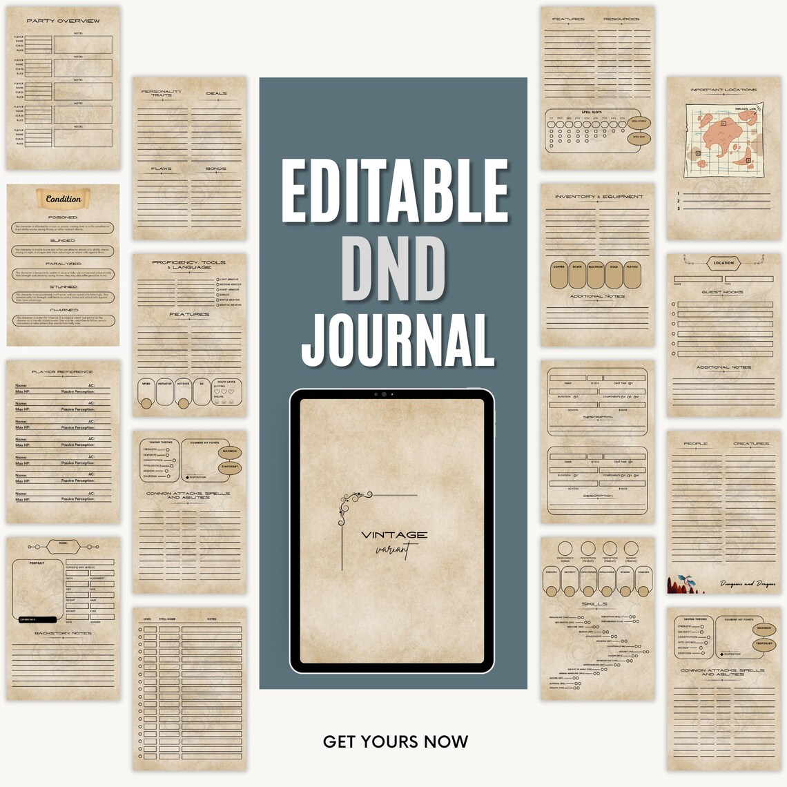 Minimal Dnd Character Sheet Dnd Player Gift 32 Pages - Etsy UK