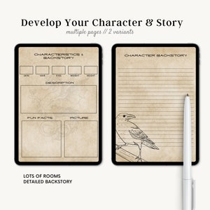 Digital D&D Character Journal: Fillable Character Sheet (pdf/goodnotes ...